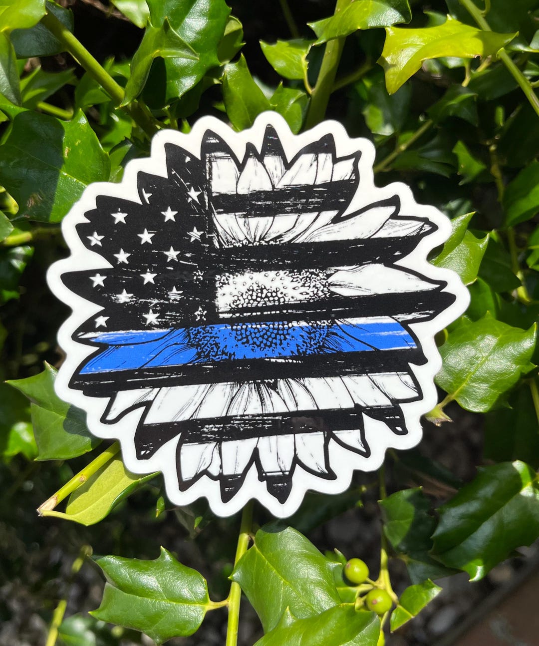 Police Blue Line Support Sunflower Waterproof Decalstocking STUFFERS - Etsy
