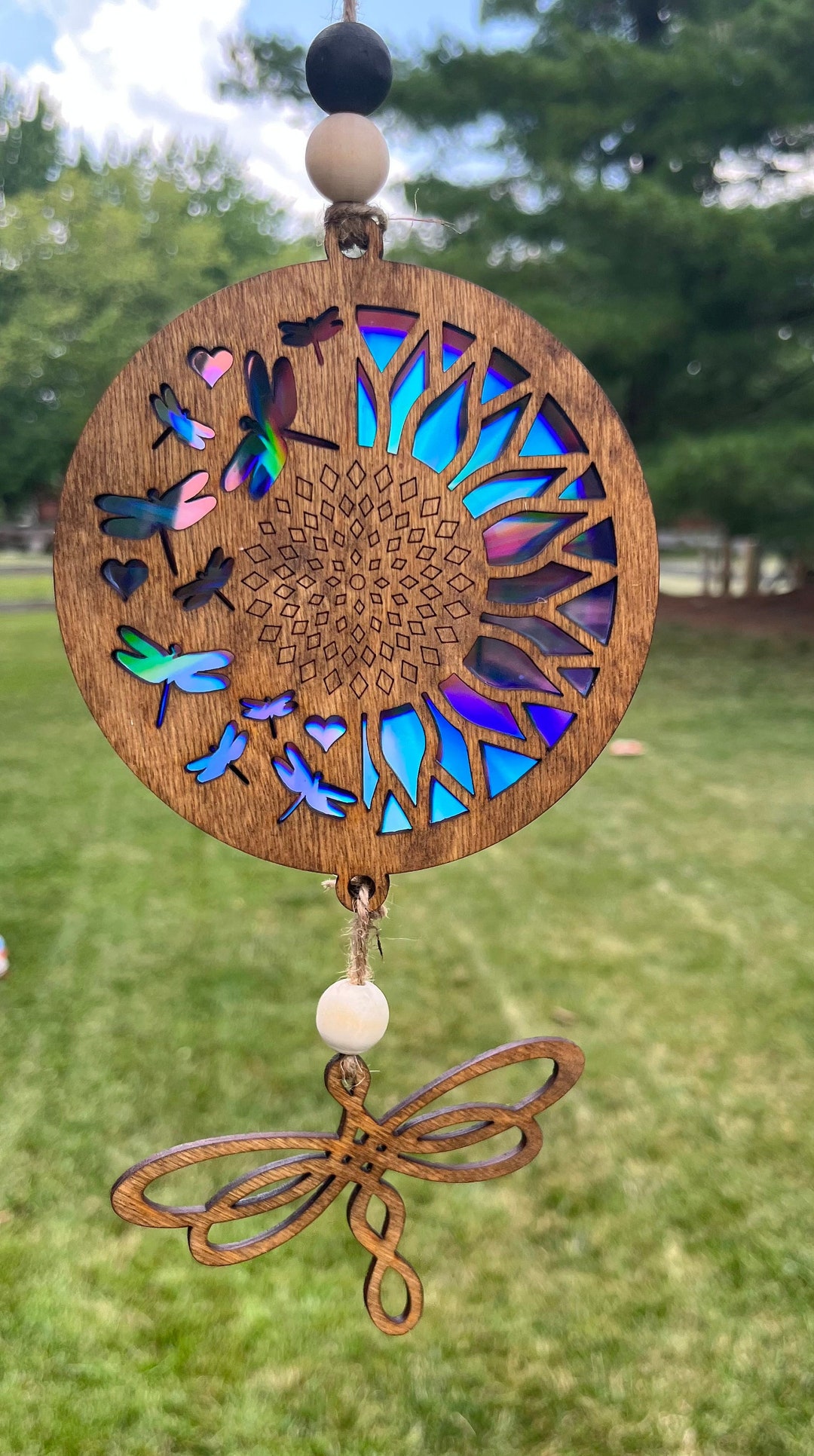 Sun Catcher Dragonfly Sunflower Memorial Anniversary Birthday Christmas ...