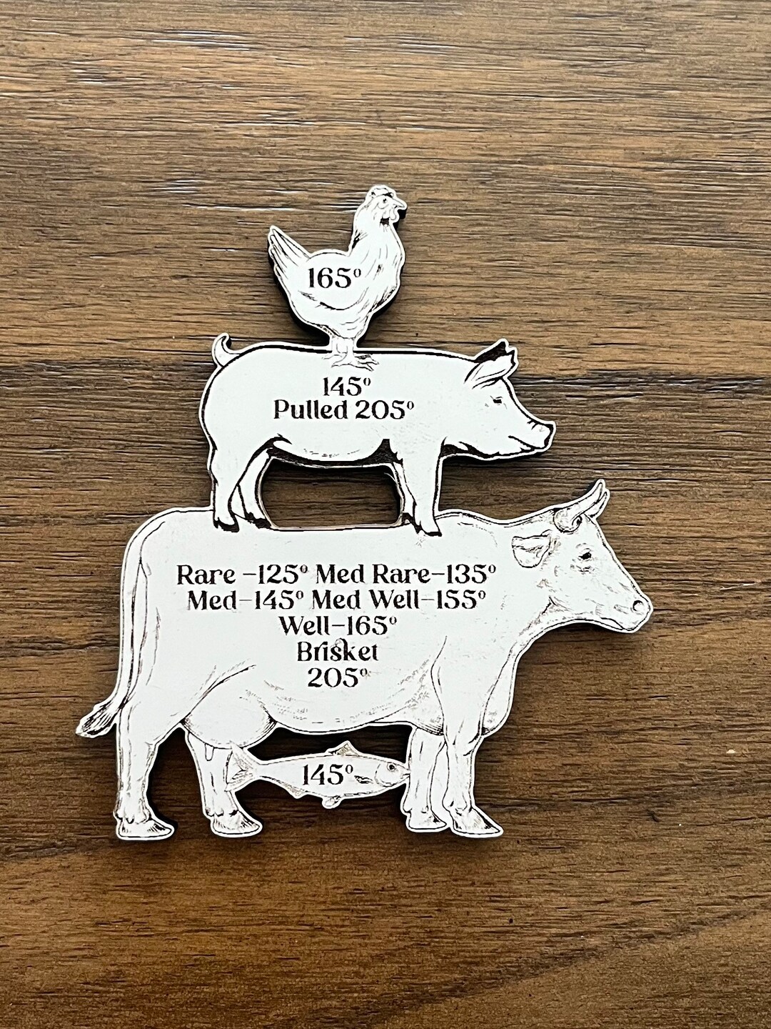 Meat Temperature Magnet Cow Pig Chicken Fish Fridge Magnet Kitchen ...