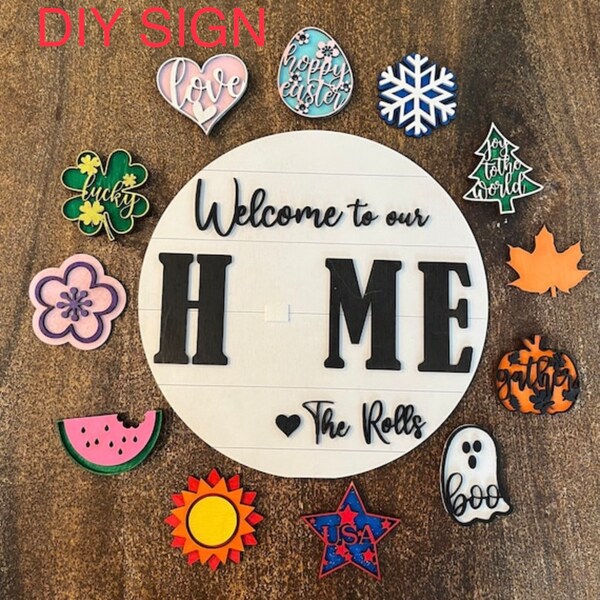 Interchangeable Welcome Sign - Etsy