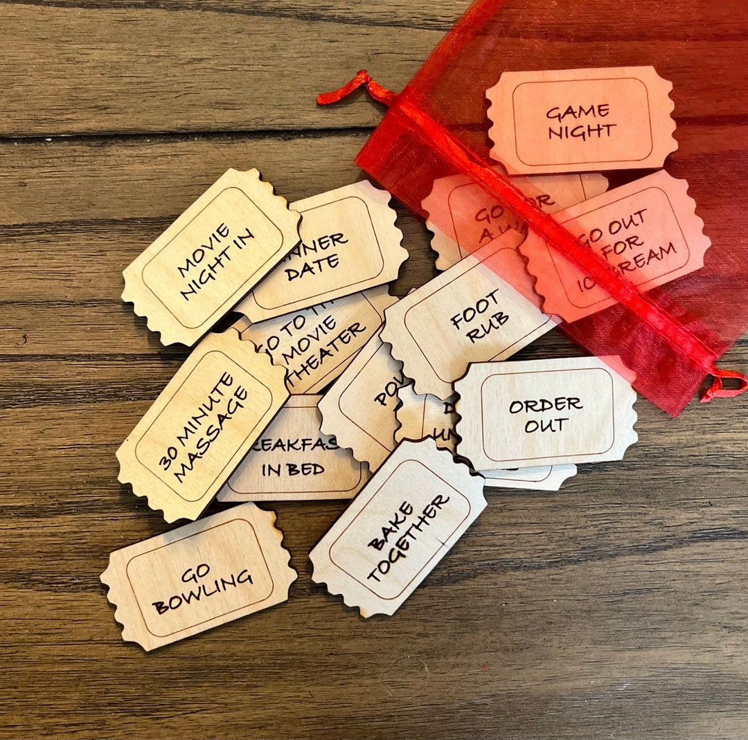 Date Night Couples Tokens Valentines Anniversary Birthday Gift - Etsy