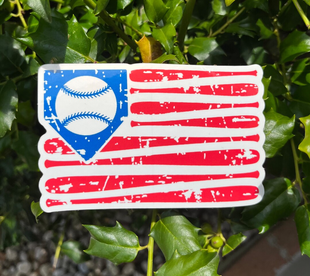 Baseball Flag Waterproof Decal Sticker Car Waterproof Vinyl Water ...