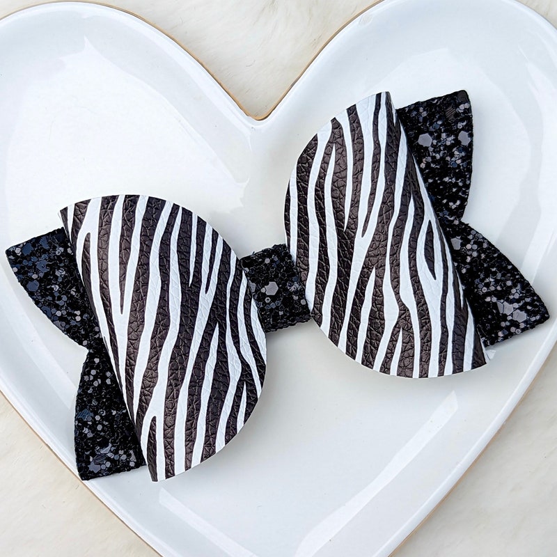 Zebra Hair Bow - Etsy