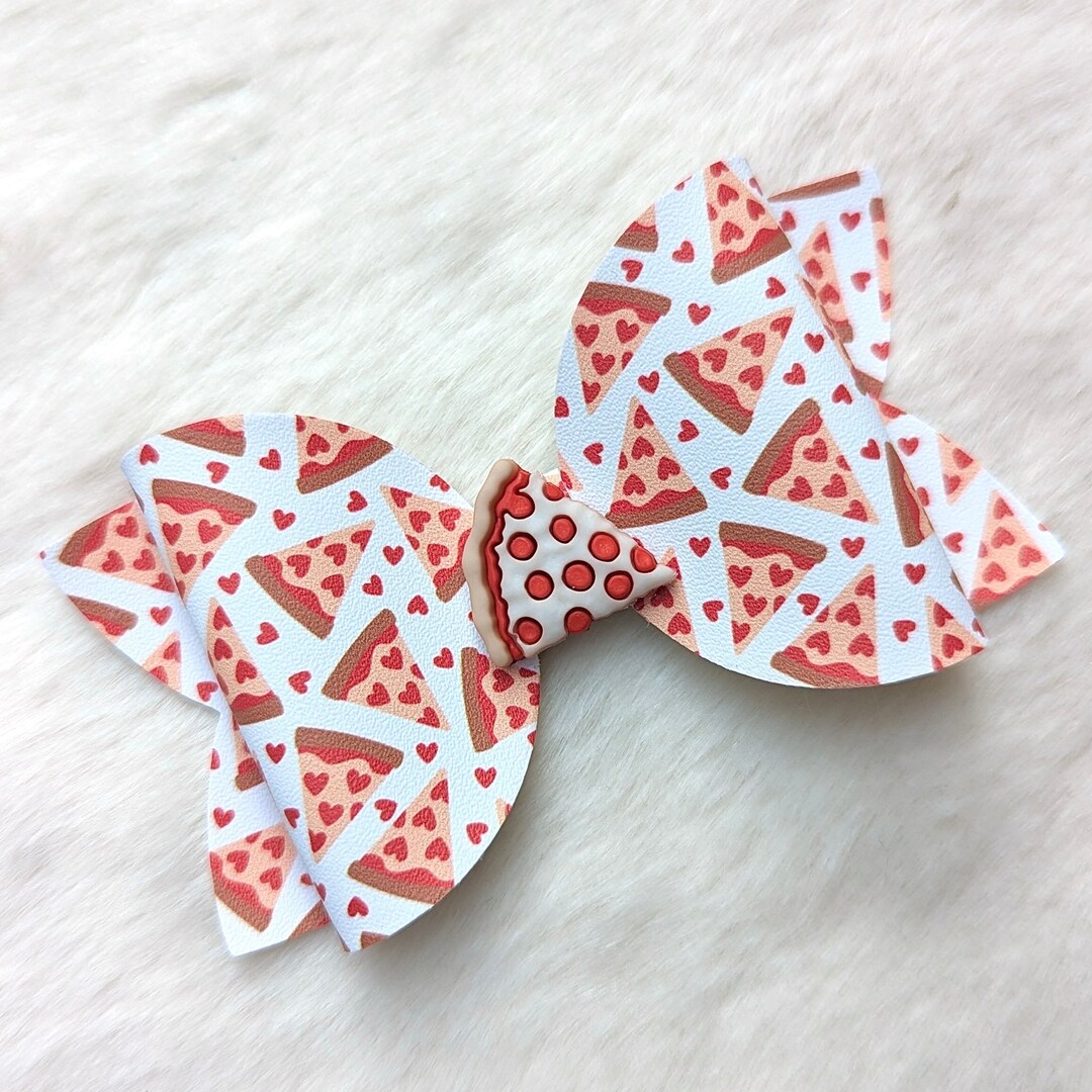 PIZZA SLICE BOW, Pizza Slice Hairclip, Pizza Bow Headband, I Love Pizza ...