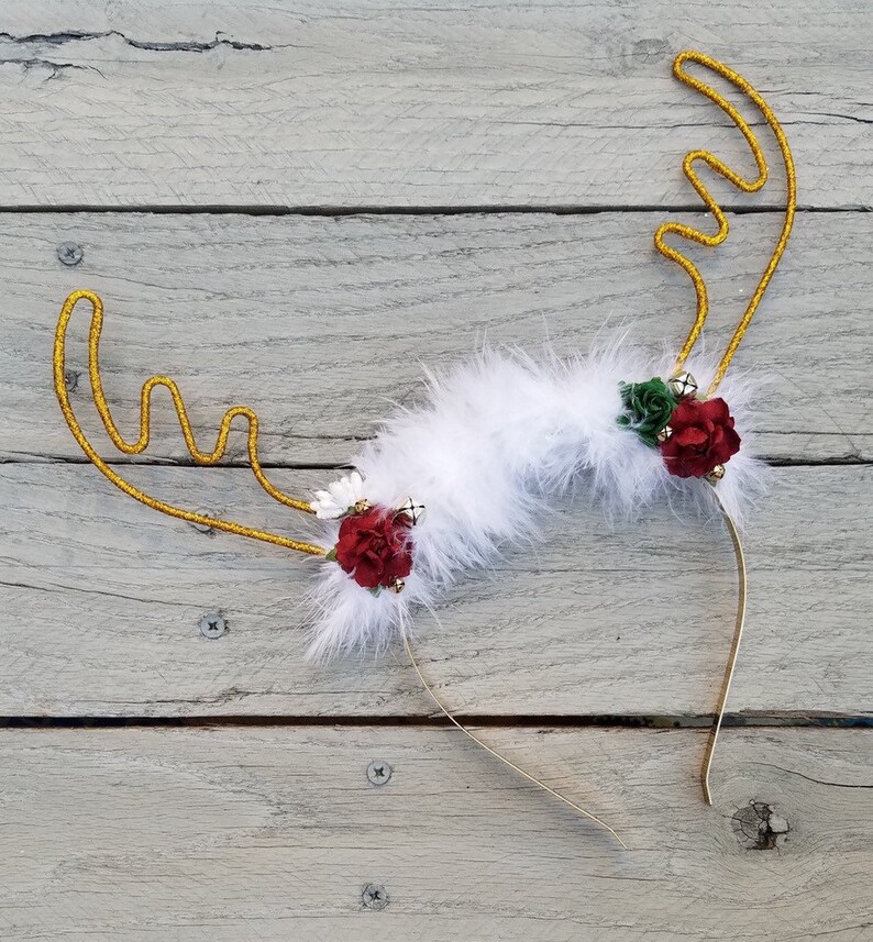 Reindeer Antler Headband Christmas Glitter Reindeer Antlers Etsy