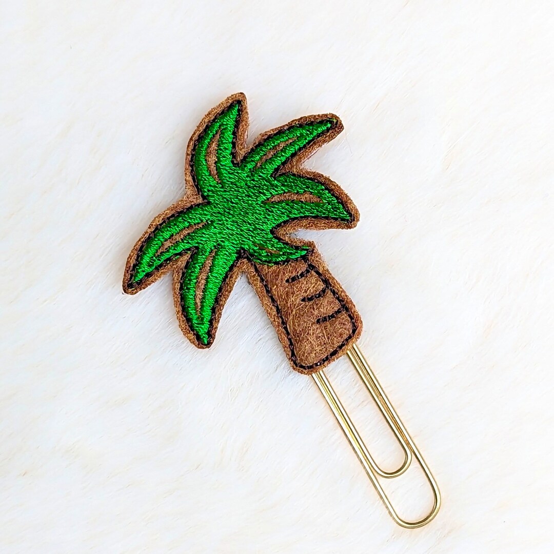 PALM TREE PAPER Clip, Green Tropical Island Planner Bookmark, Journal ...