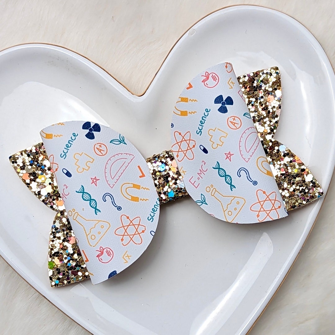 SCIENCE CHEMISTRY NERD Bow, Atomic Structure Hair Clip, Dna Sequence ...