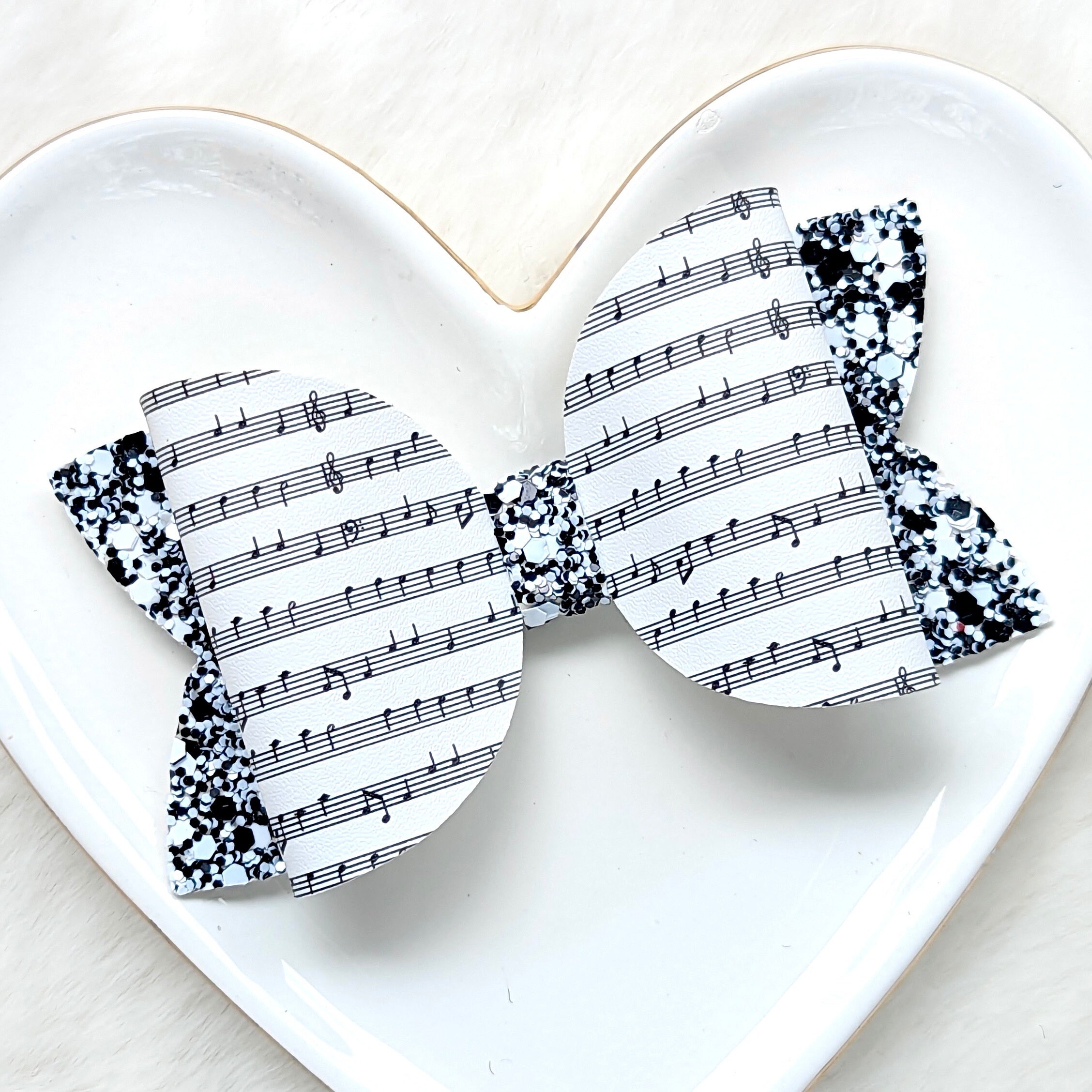 SHEET MUSIC BOW, Musical Note Hair Clip, Classical Treble Clef Barrette ...