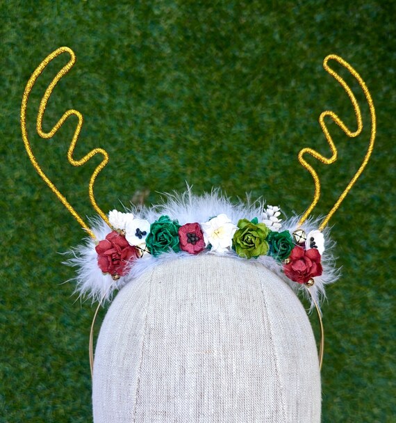 Wire reindeer antler headband store