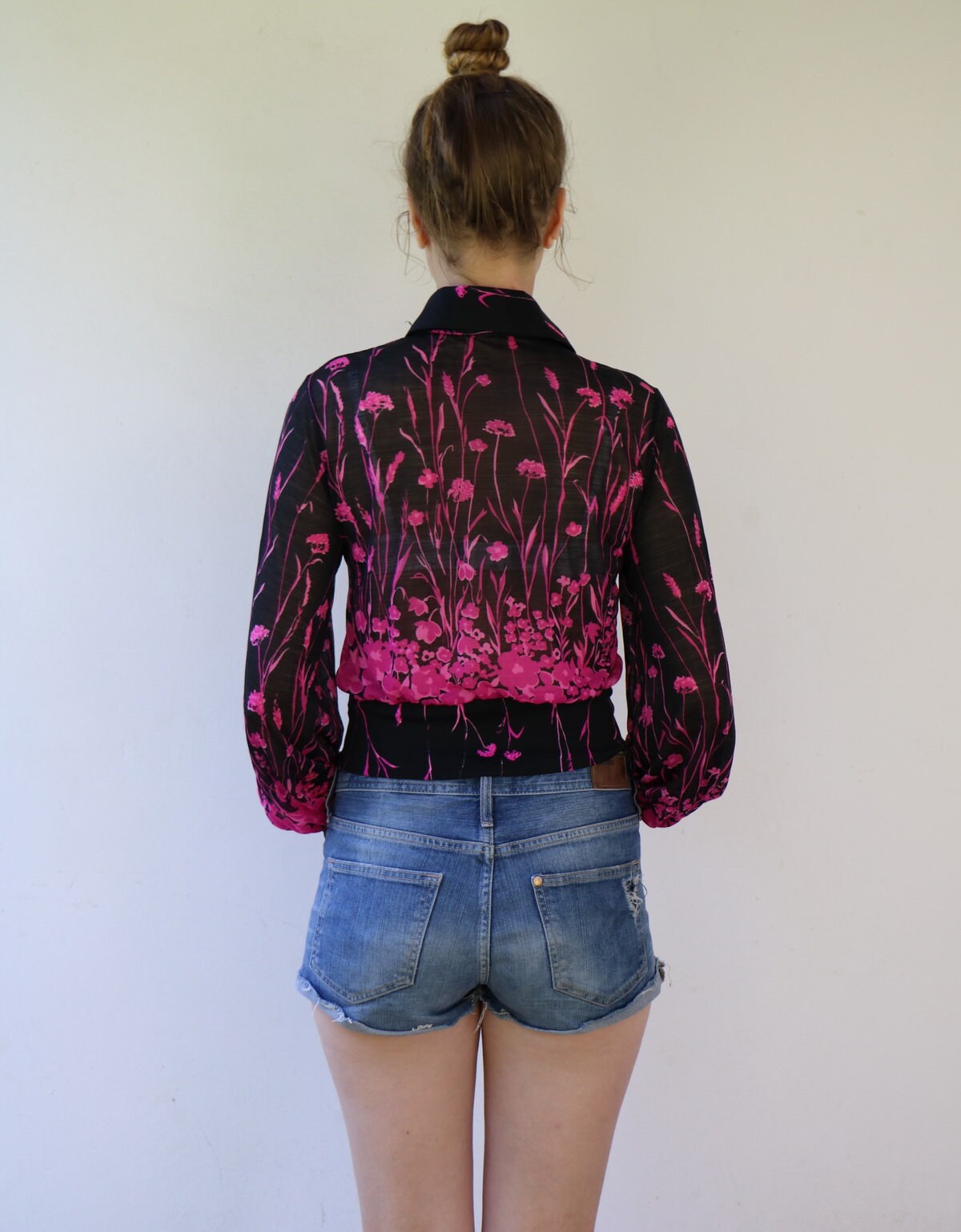 Floral Crop Blouse Vintage 70s Boho Hippy High Waist Cropped | Etsy