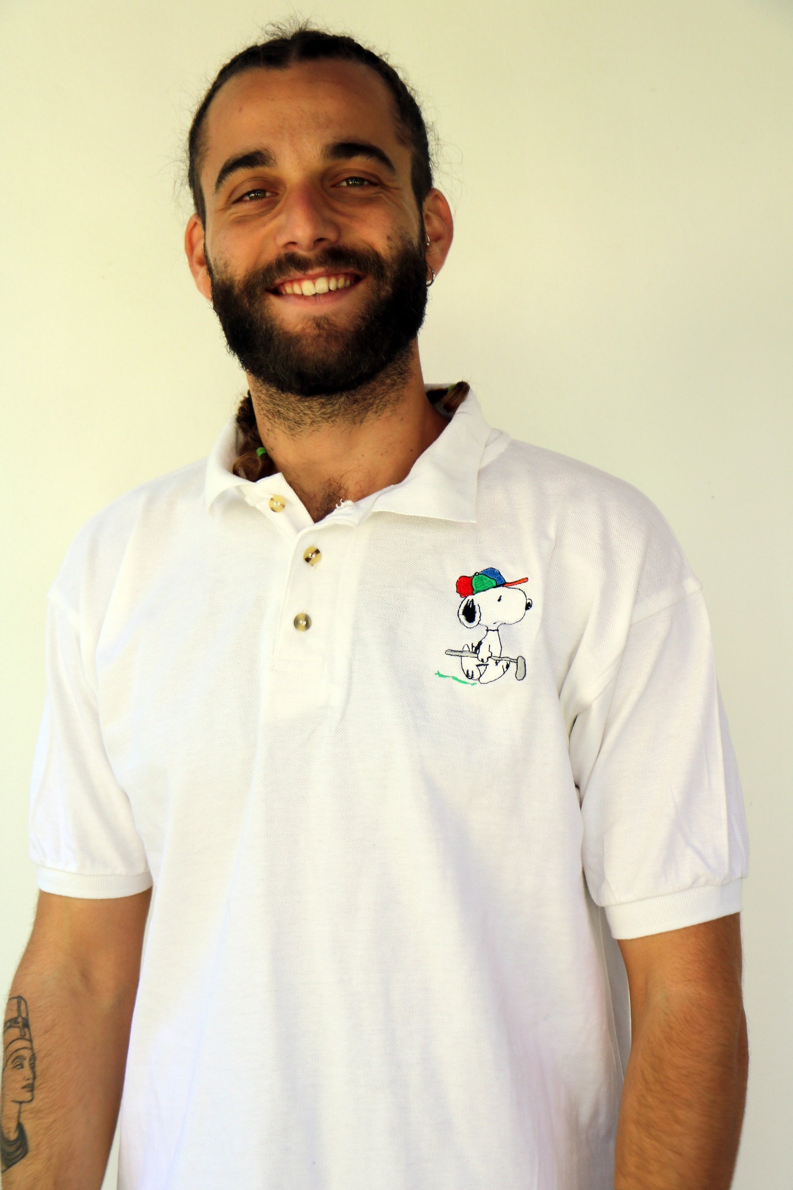 Snoopy Peanuts Golf Polo Shirt, Vintage 90s Boho Hippy White ...