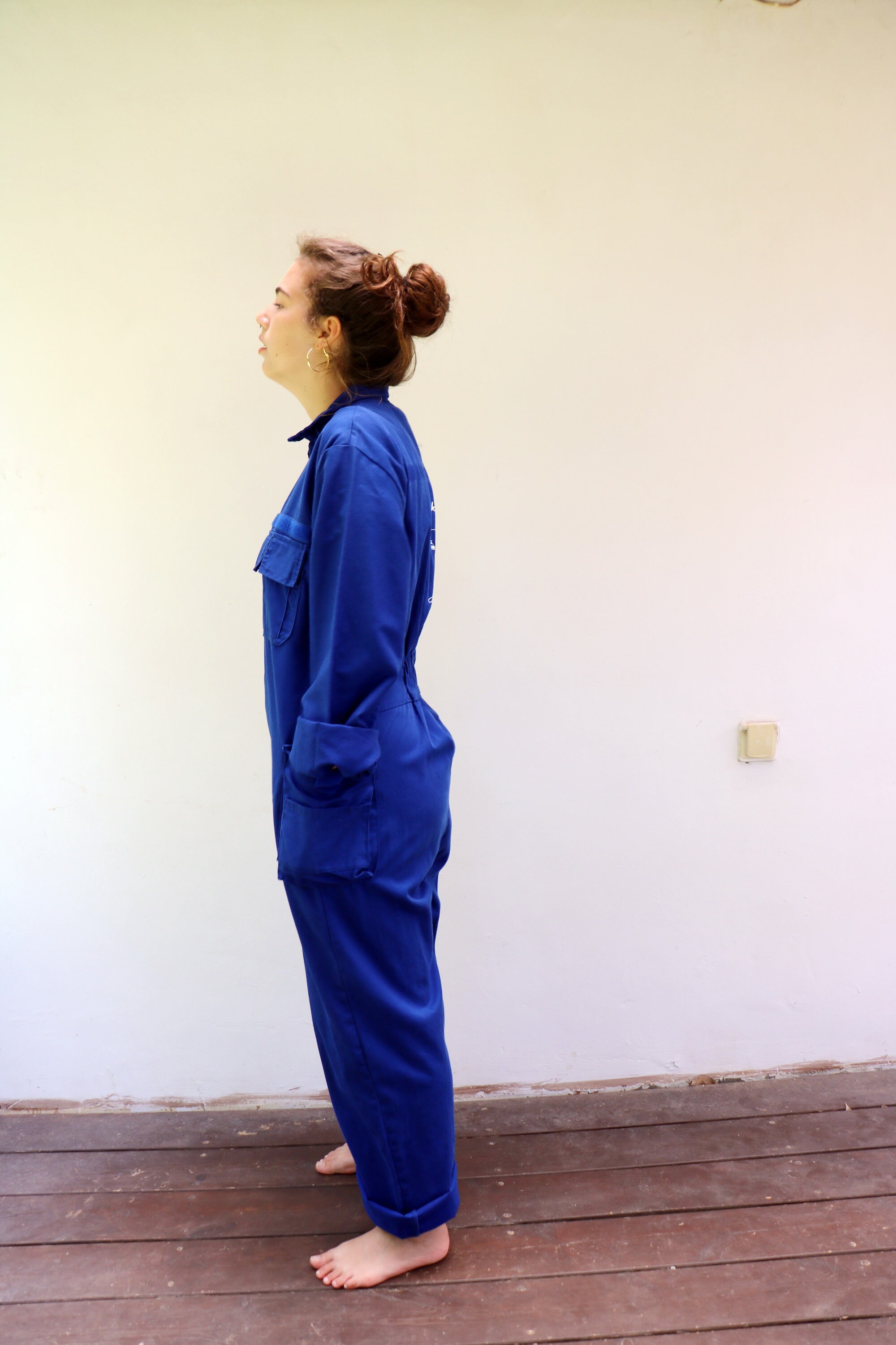 Flight School Chore Coveralls, Vintage 80s Blue Jumpsuit Dungarees ...