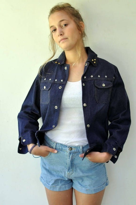 Vintage 70's Denim Jacket, Cropped Western Country Hi… - Gem