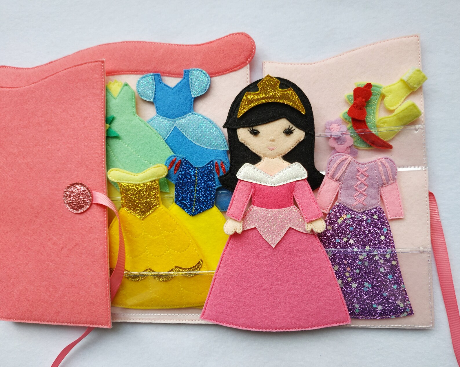Princess Felt Clothes Dress Up Dolls Quiet Toy Paper Dolls Felt "paper ...