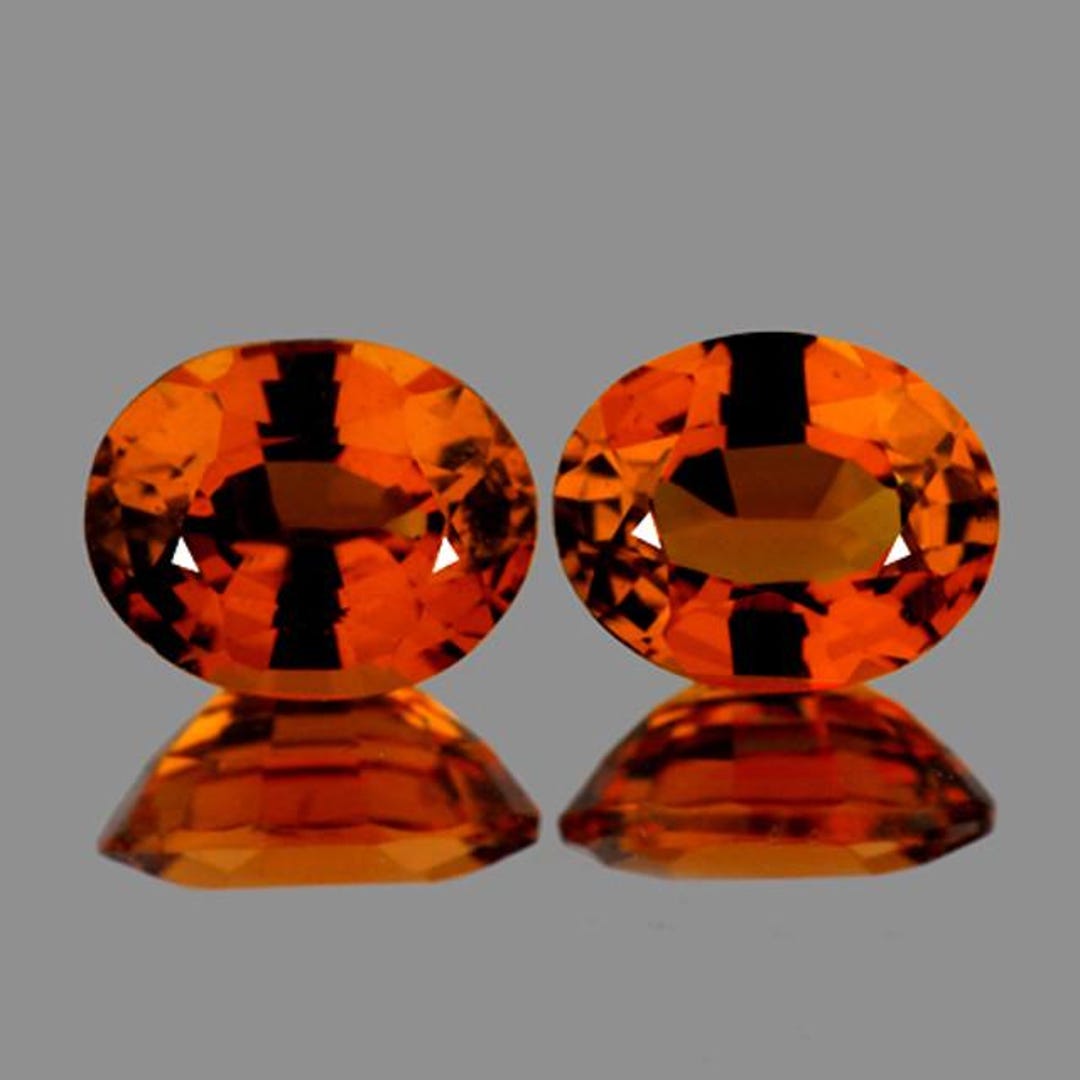 6x5 Mm 2 Pieces { 2.08 Carat } Oval AAA Fire Premium Mandarin Orange Spessartite Garnet Natural ...