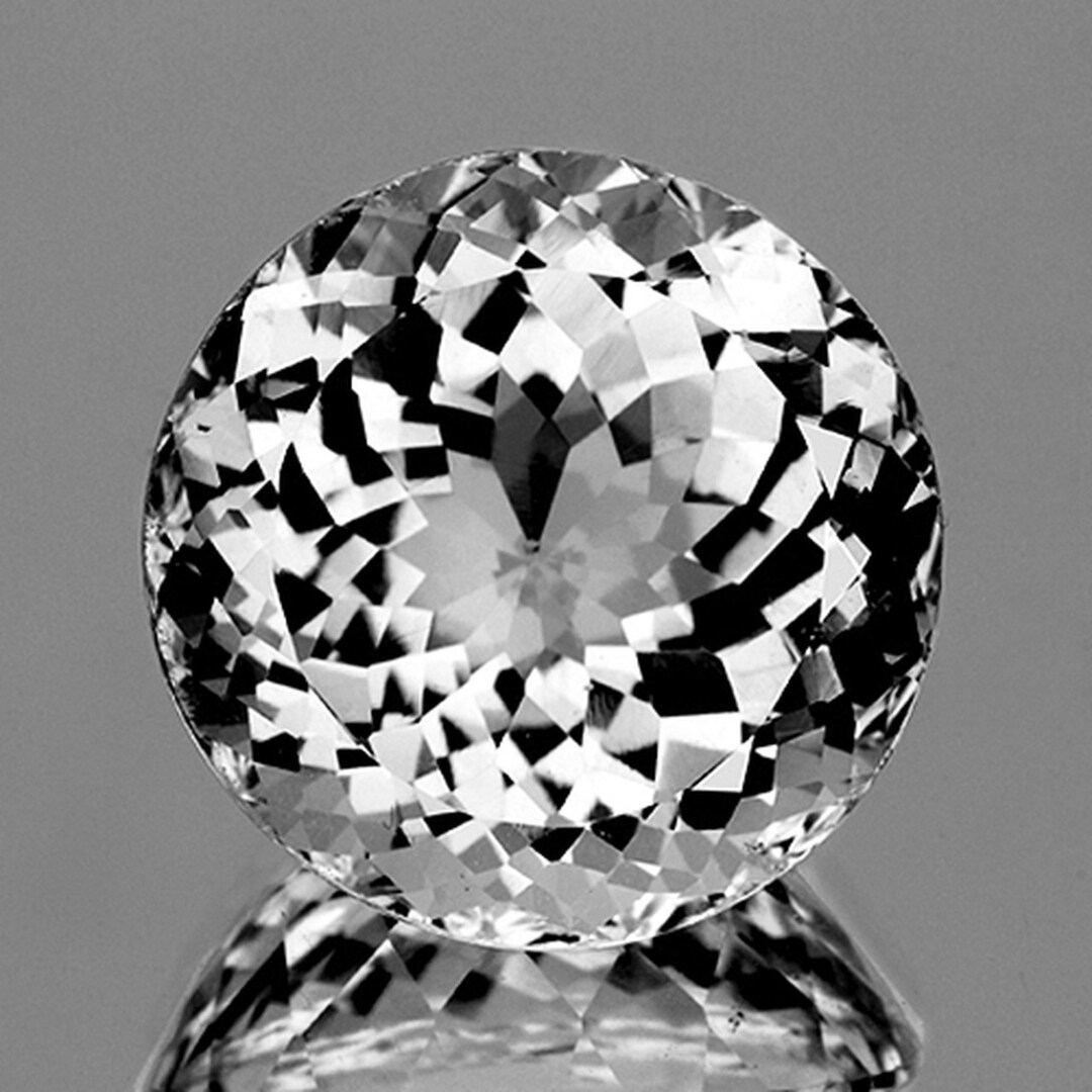 White Topaz 48.54 Carat Round 21.00 Mm, Flawless-vvs Clarity, Natural ...