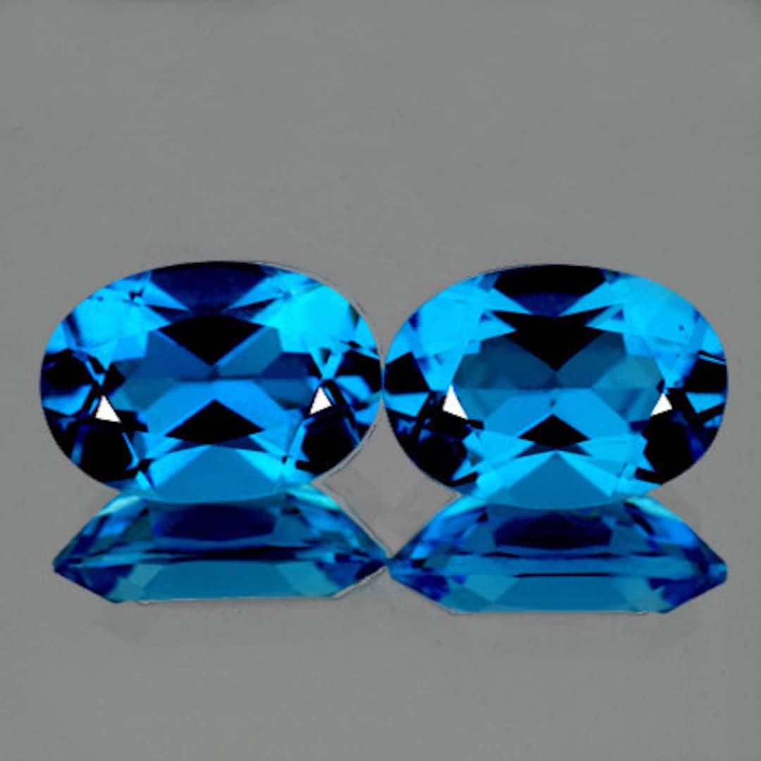 Topazio blu svizzero ovale 8x6 mm 2 pezzi Purezza-VVS - Etsy Italia
