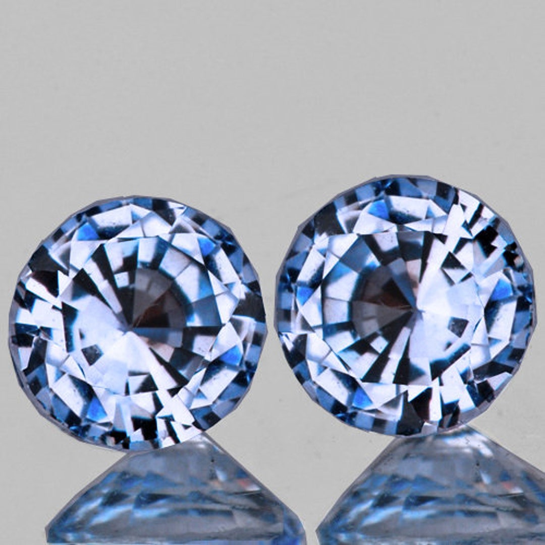 3.50 Mm 2 Pcs Round AAA Fire Natural Light Ceylon Blue Sapphire ...