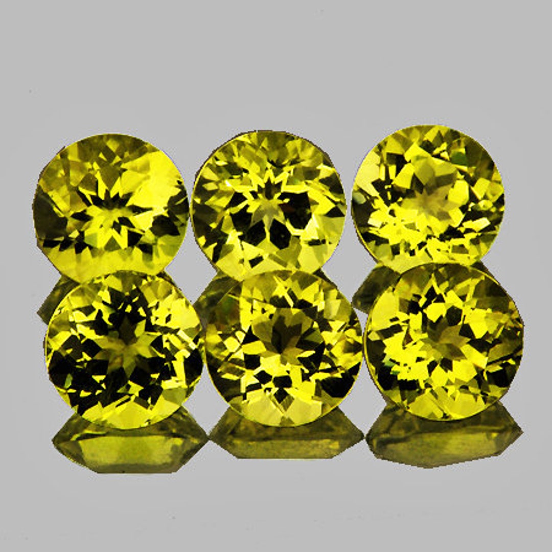3.00 Mm 6 Pieces Round Best AAA Fire Natural Intense Green Yellow Mali ...