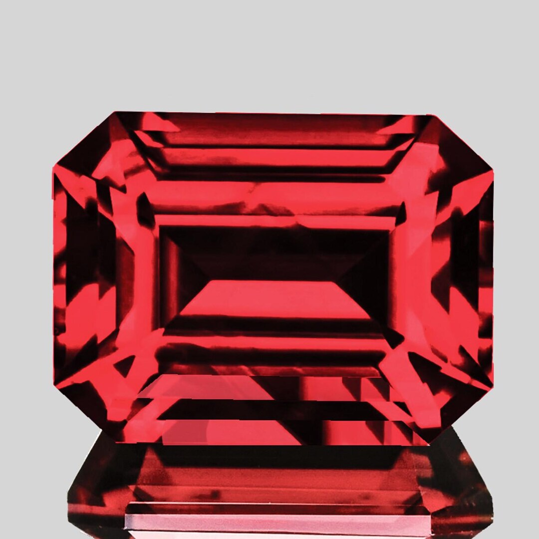 8x6 Mm ( 1.85 Carat ) Octagon Emerald Cut AAA Neon Premium AAA Red ...