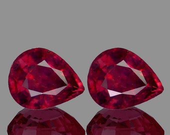 Red Ruby Pear 8x6 Mm Natural Loose Gemstones for Jewelry | Etsy