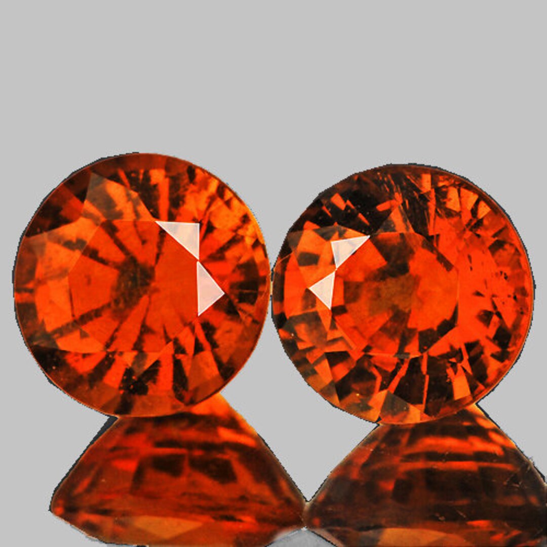 5.00 Mm 2 Pieces AAA Fire Natural Mandarin Orange Spessartite Garnet, Natural Loose Gemstone ...
