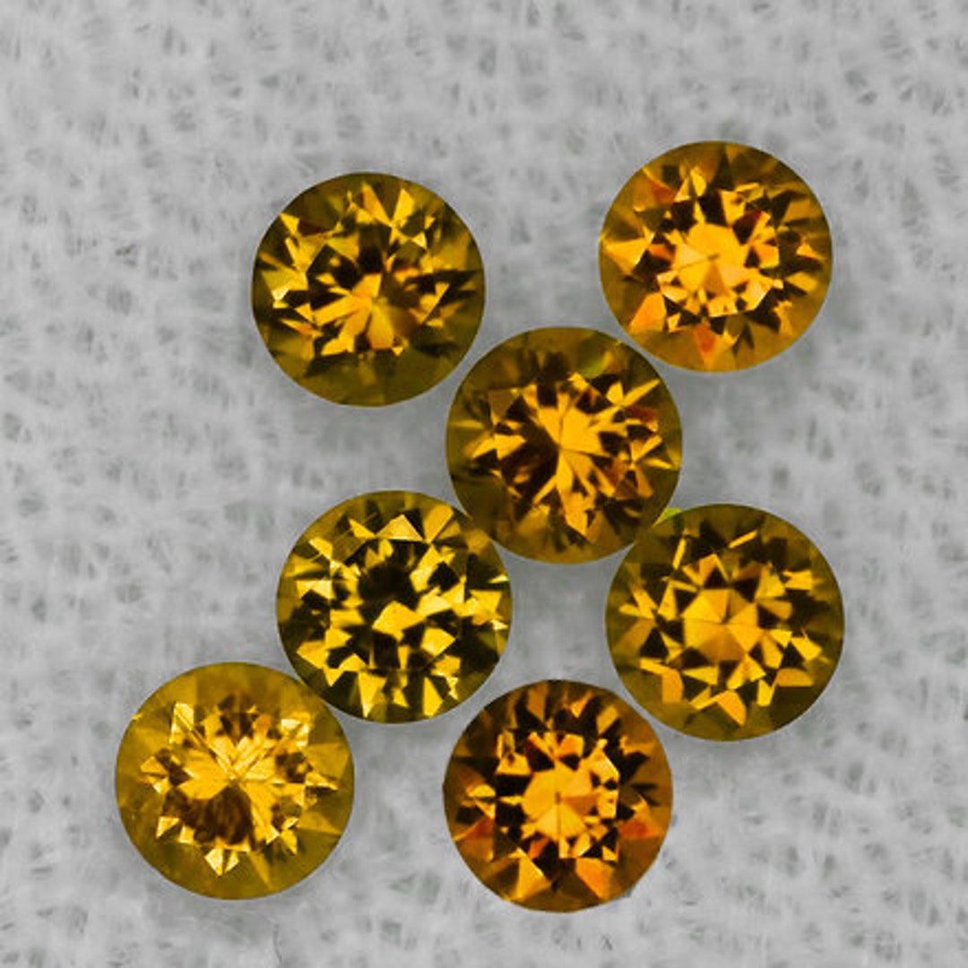 3.00 Mm 6 Pieces Round Best AAA Fire Natural Golden Yellow Mali Garnet ...