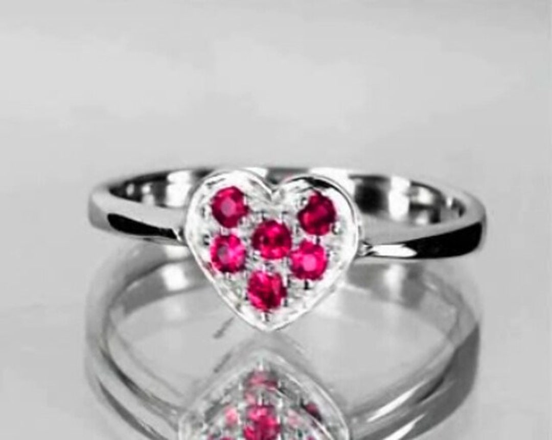Natural Red Burmese Ruby Ring, 925 Sterling Silver, Rhodolium Finish ...