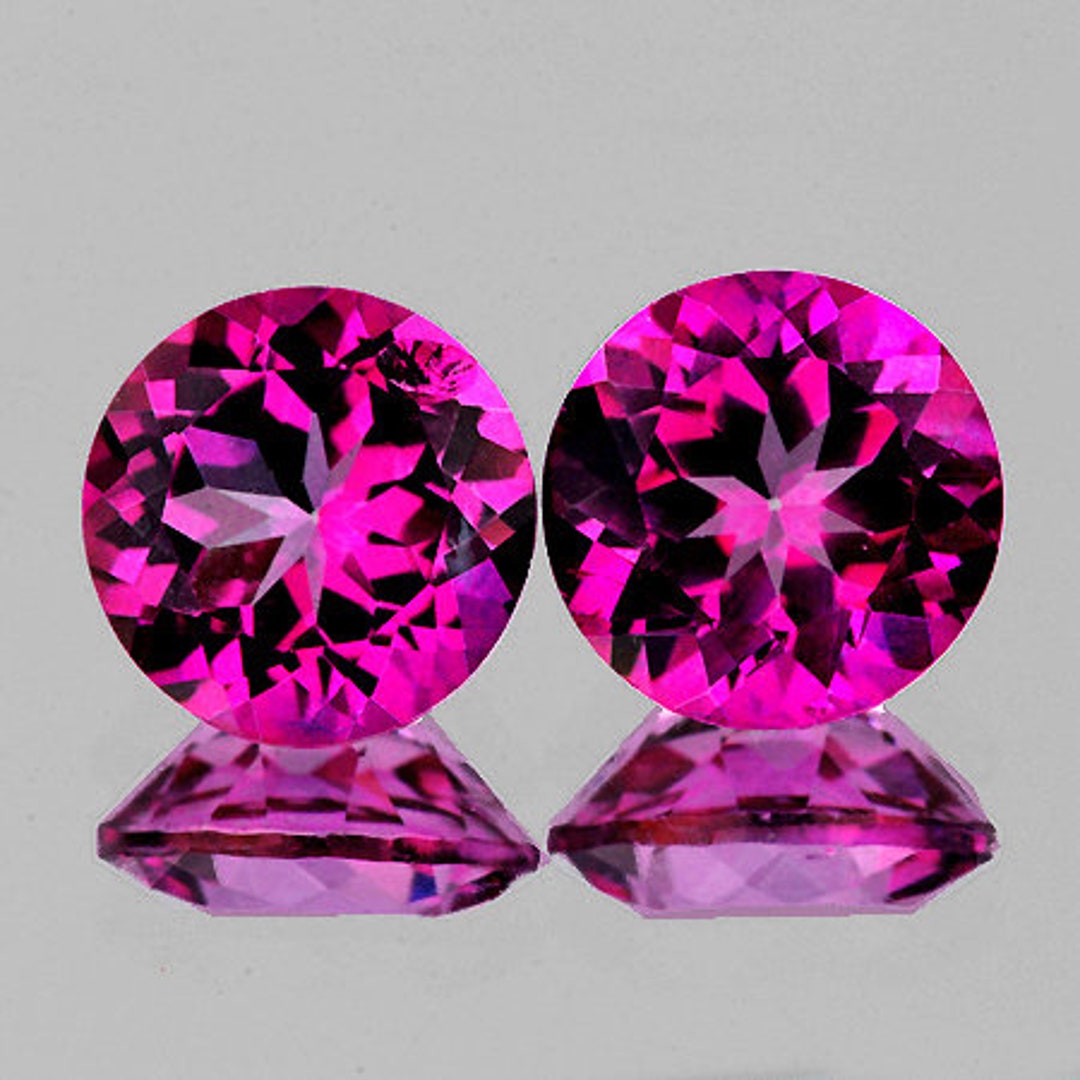 11.00 Mm 2 Pieces Round AAA Fire Natural Pink Topaz (flawless-vvs ...