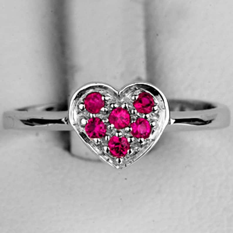 Natural Red Burmese Ruby Ring, 925 Sterling Silver, Rhodolium Finish ...