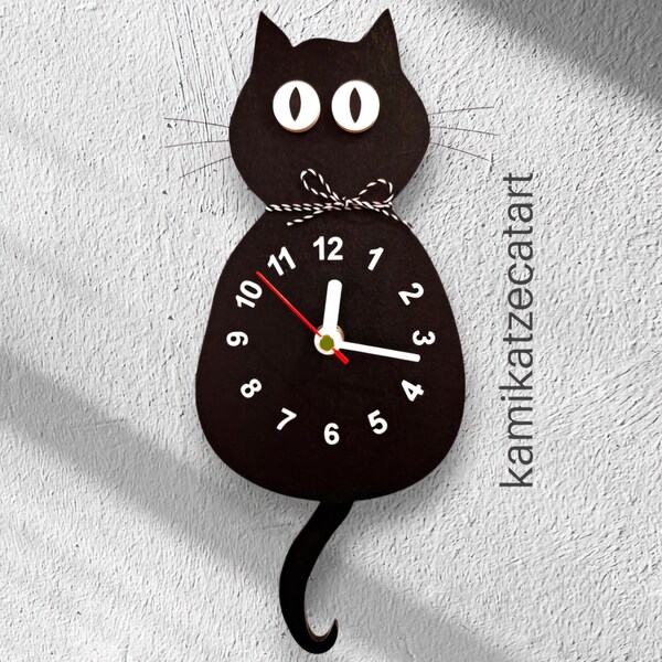 Cat Wall Clock With Wagging Tail - Etsy