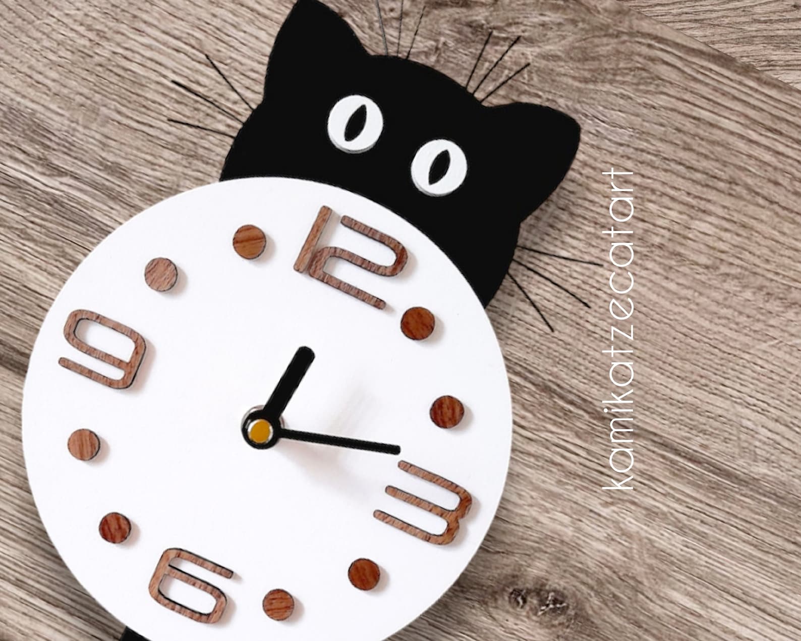 Pendulum Clock 'COSMO', Cat Clock, Tail Swings Back and Forth, Wall ...