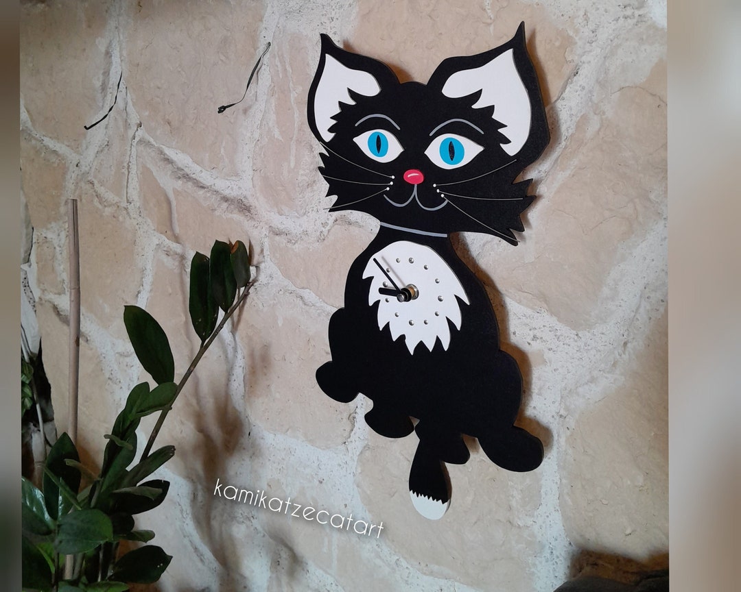 Cat Pendulum Clock TIMO Tail Wiggles Back and Forth Cat - Etsy