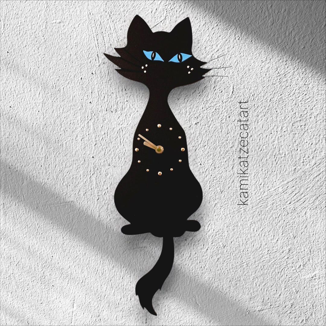 Pendulum Clock TINI, Cat Clock, Cat Wall Clock, Cat Pendulum Clock ...