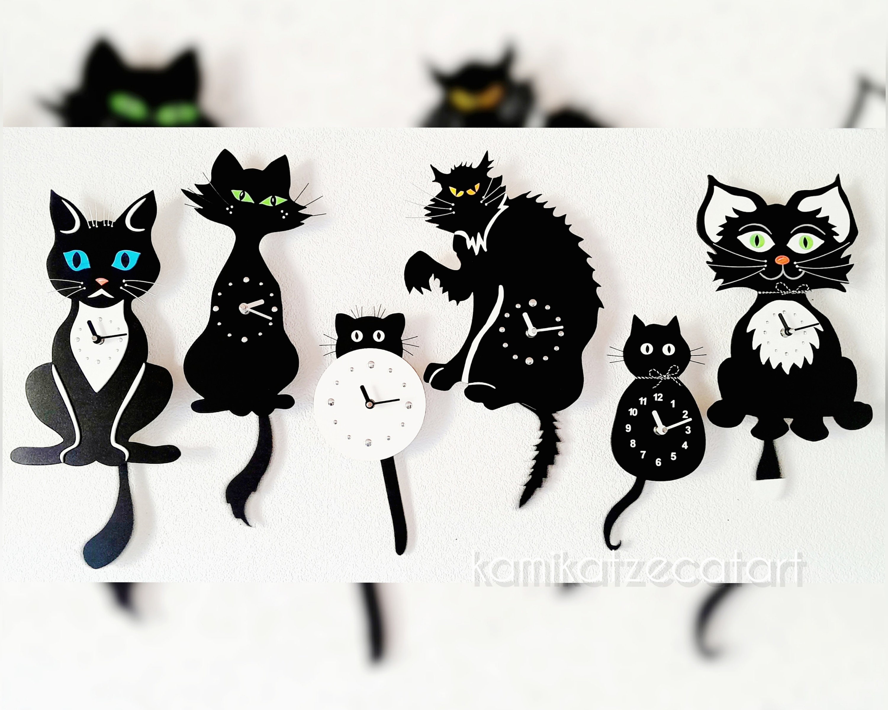 Pendulum Clock TINI, Cat Clock, Cat Wall Clock, Cat Pendulum Clock ...