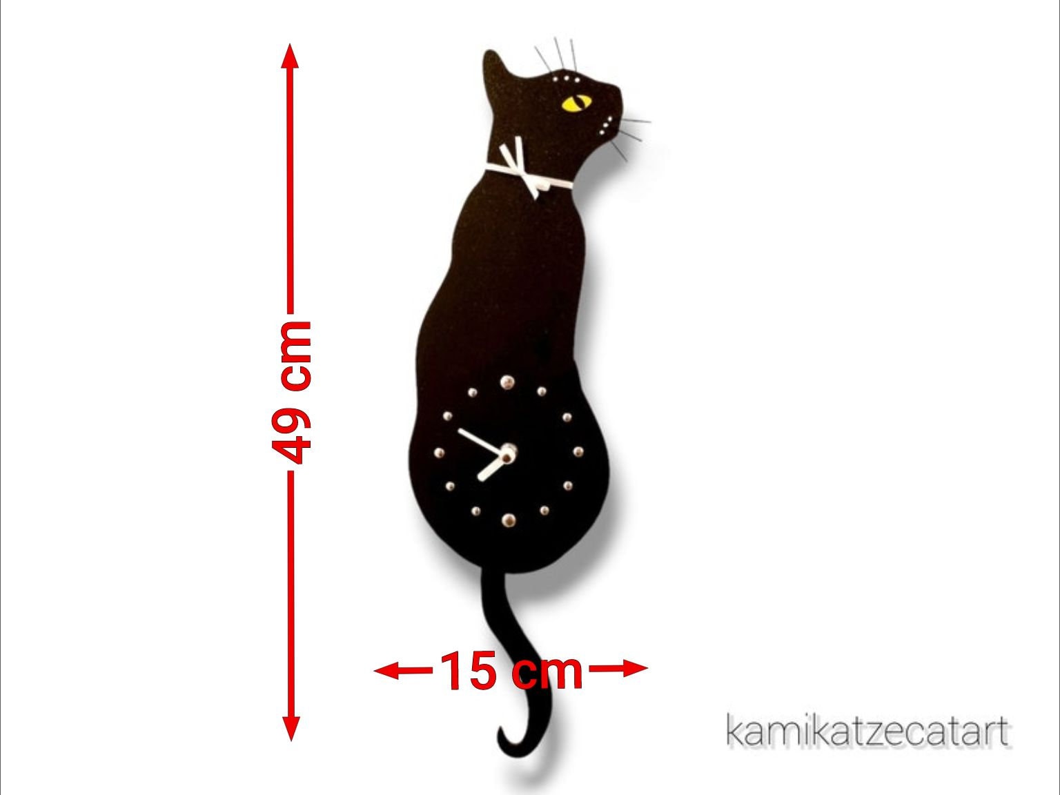 Pendulum Clock MIMI, Tail Wagging Back and Forth, Cat Clock, Gift for ...
