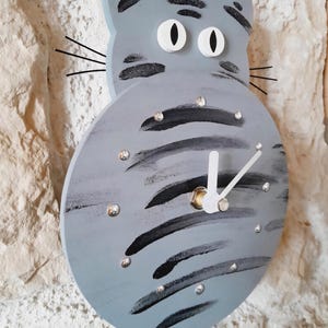 Pendulum Clock COSMO, Tail Moves Back and Forth, Wall Clock, Cat, Cat ...