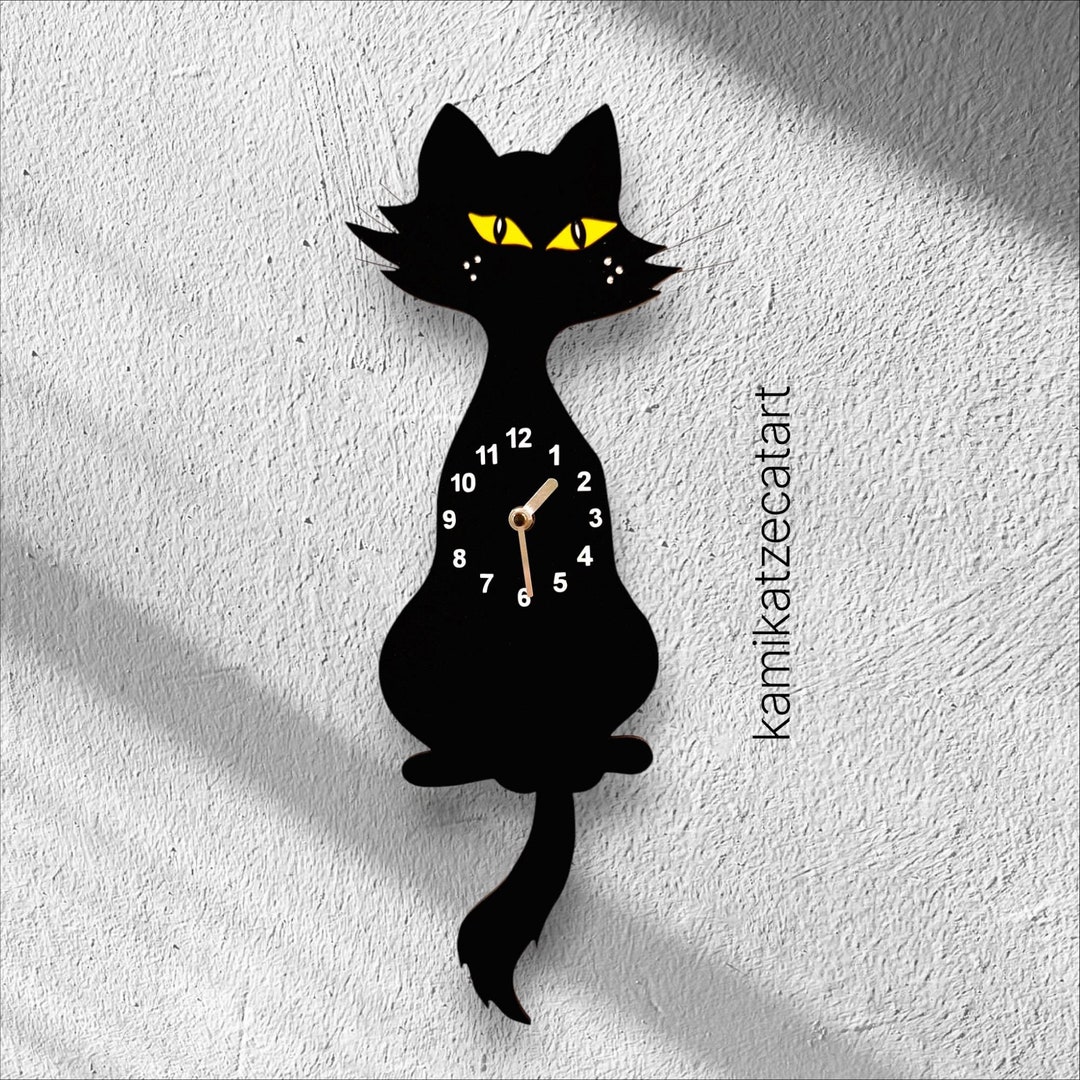 Pendulum Clock TINI, Cat Clock, Cat Wall Clock, Cat Pendulum Clock ...