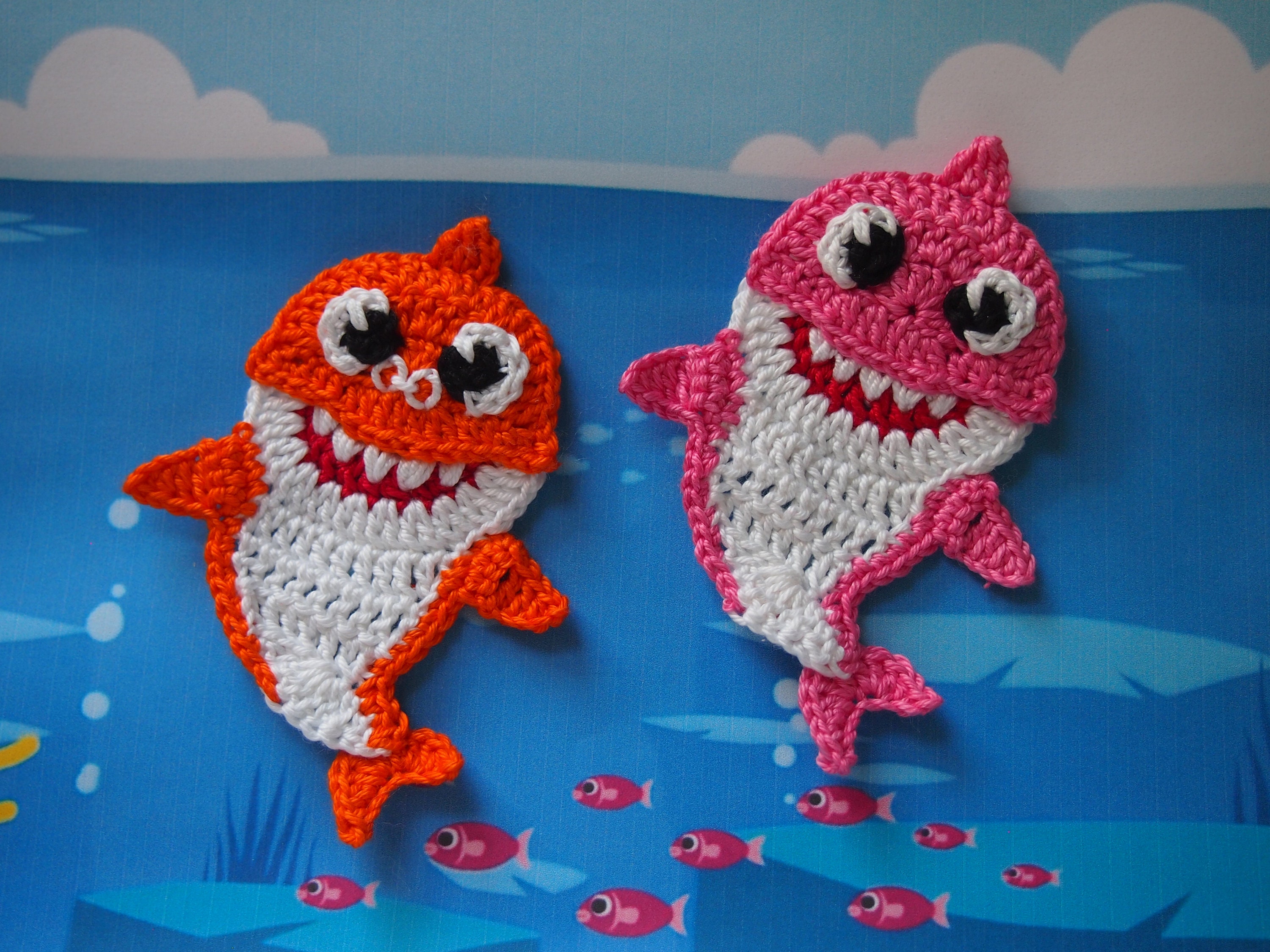 Sharks Crochet Patterns Crochet Pattern Shark Applique. - Etsy Australia