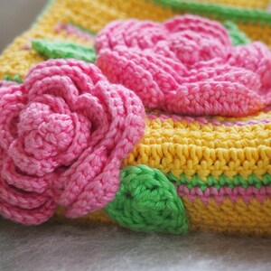 Crochet Bag Pattern, Crochet Purse Pattern Three Roses', Crochet Rose ...
