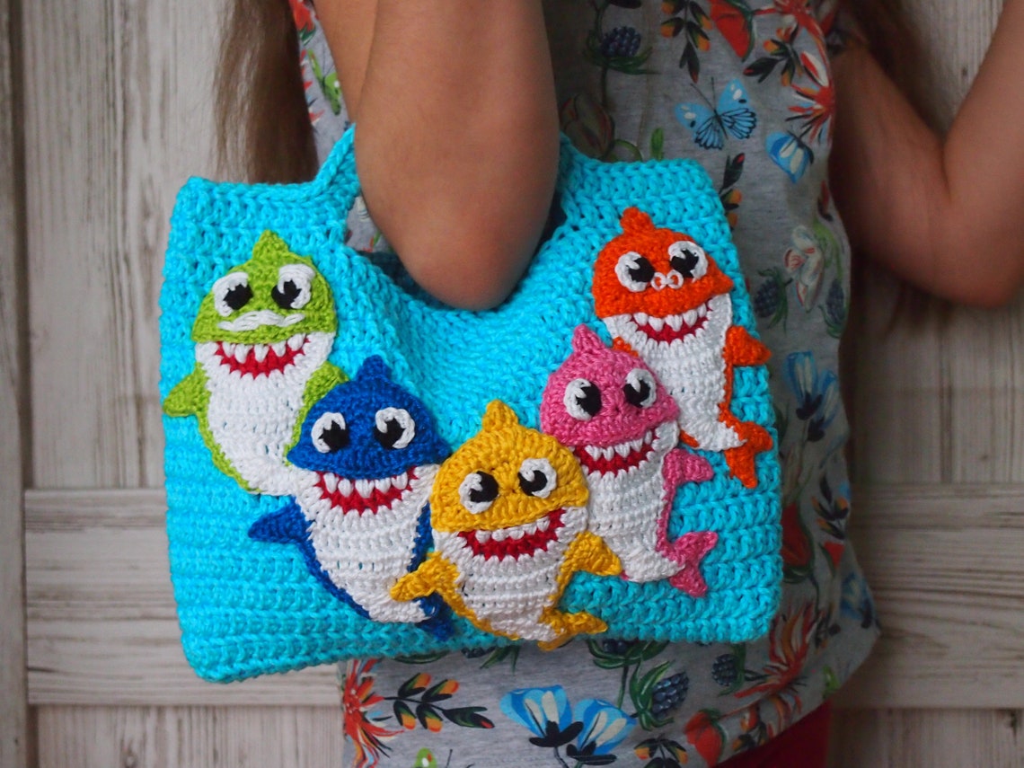 Sharks Handbag crochet patterns crochet pattern Shark Purse | Etsy