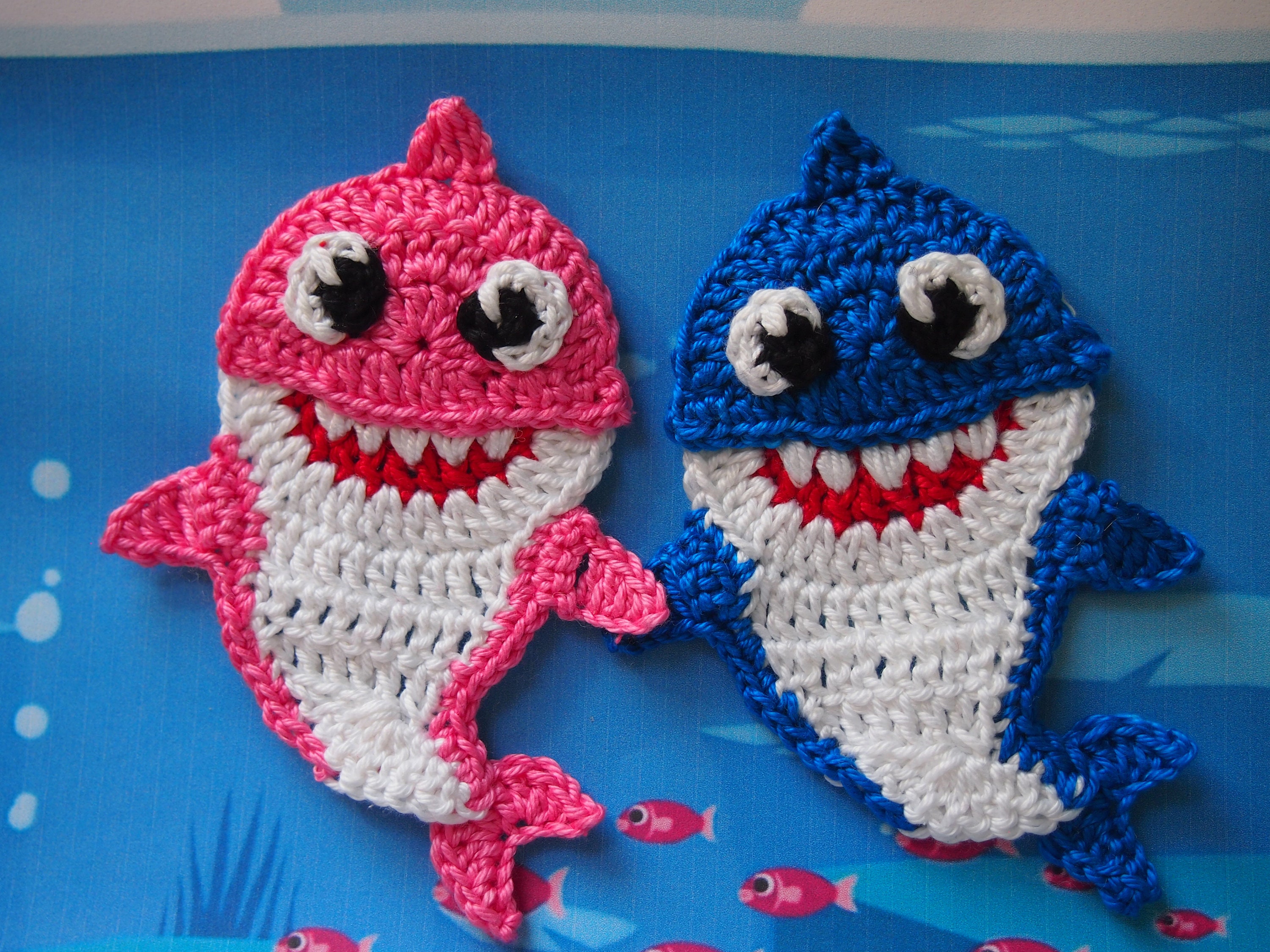 Sharks Crochet Patterns Crochet Pattern Shark Applique. | Etsy