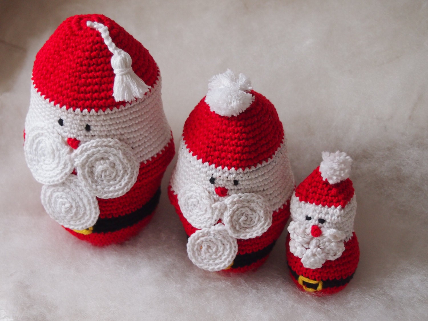 Christmas Ornament Santa Nesting Dolls Crochet Pattern - Etsy