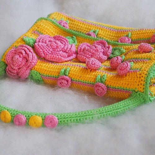 Crochet Bag Pattern Crochet Purse Pattern Three Roses' - Etsy