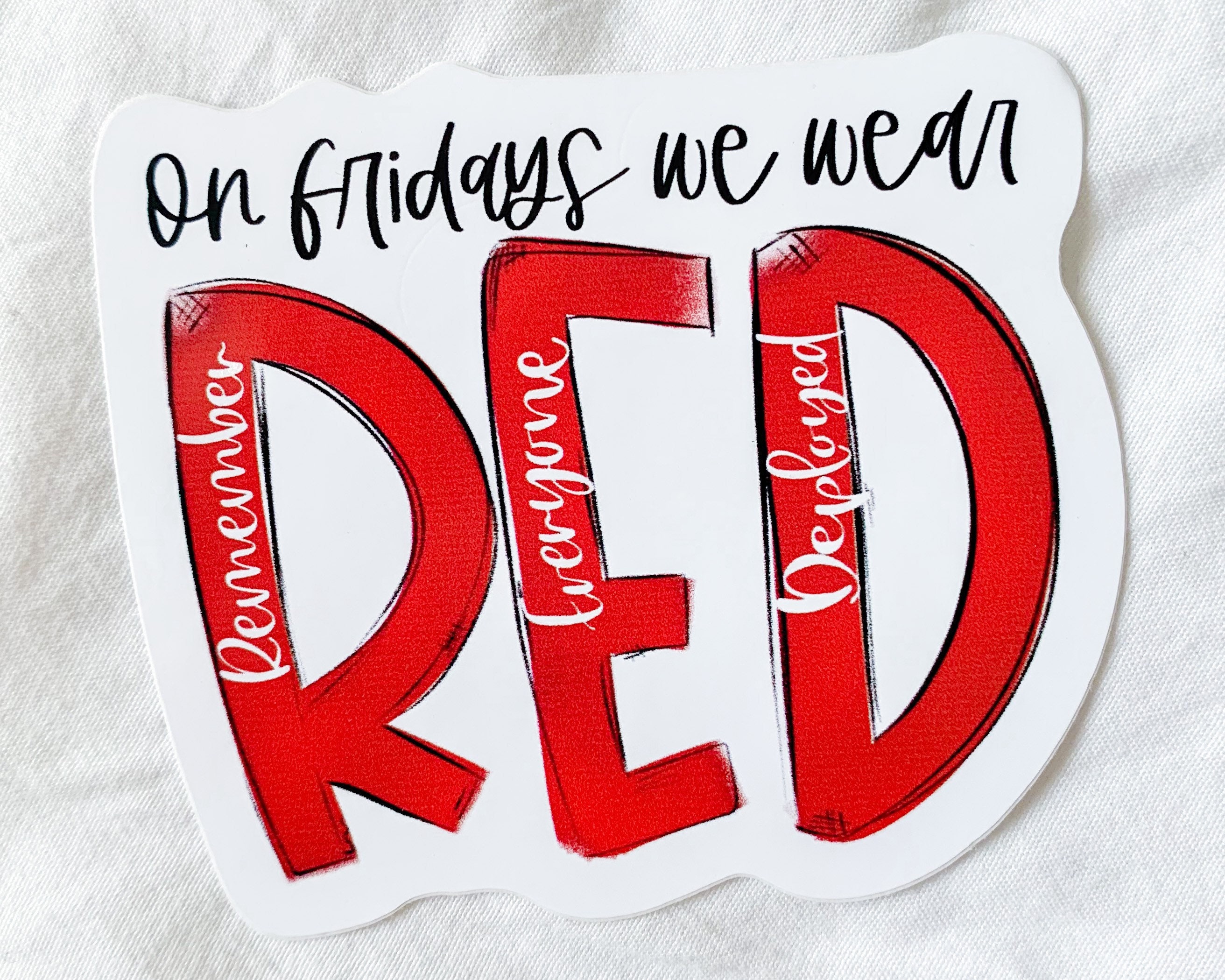 On Fridays We Wear RED Weatherproof Sticker Milso RED | Etsy
