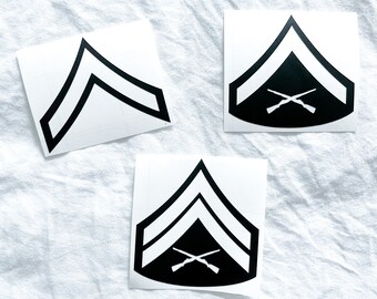 Usmc Rank Car Decal - Etsy