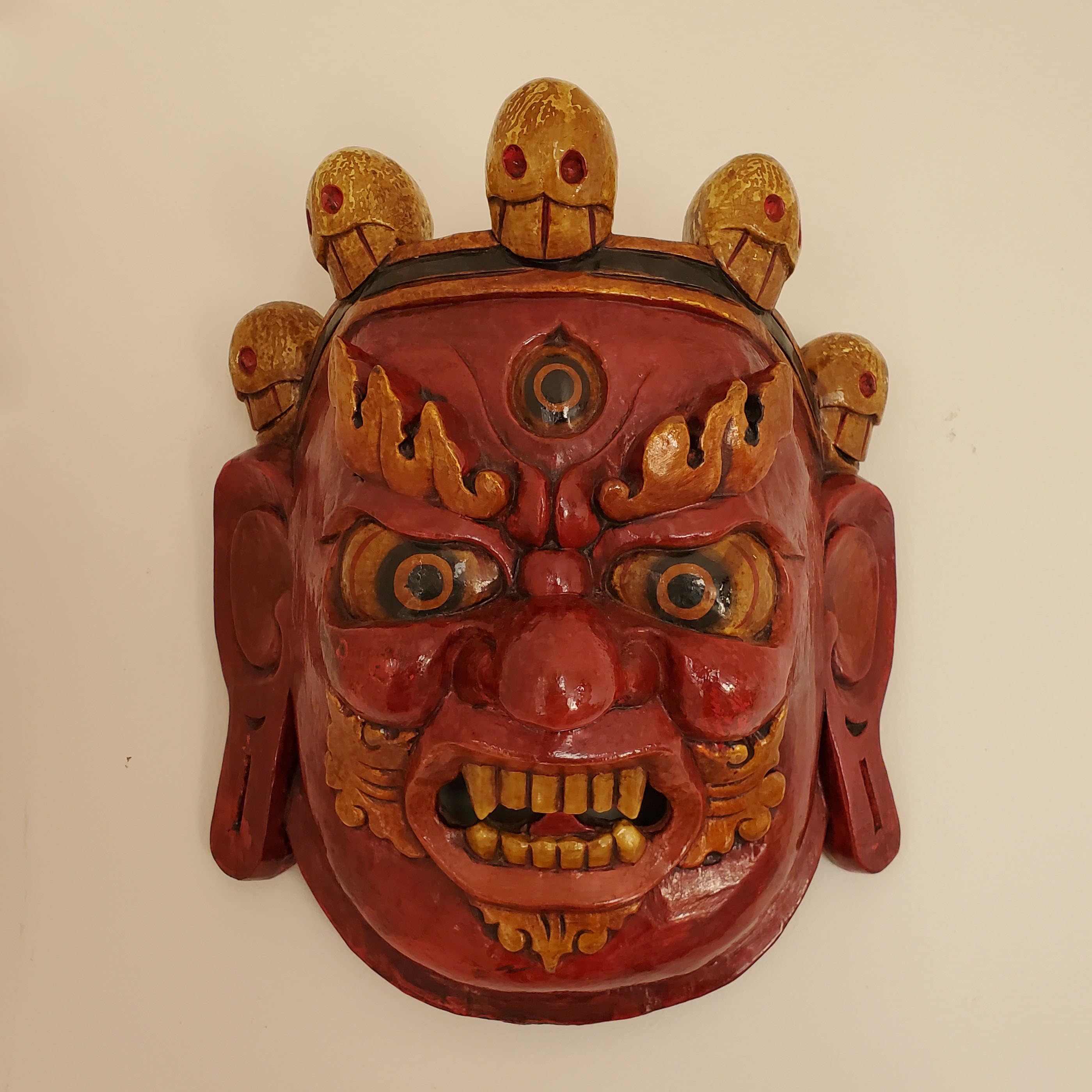 Nepalese Wooden Bhairab Mask Wall Hanging 13 Nepal - Etsy