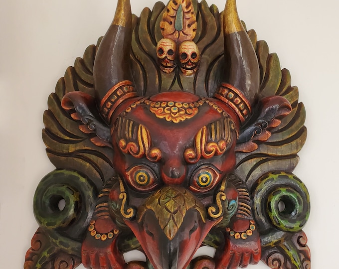 Nepalese Wooden Huge Garuda/cheppu Mask Wall Hanging 18 Nepal - Etsy