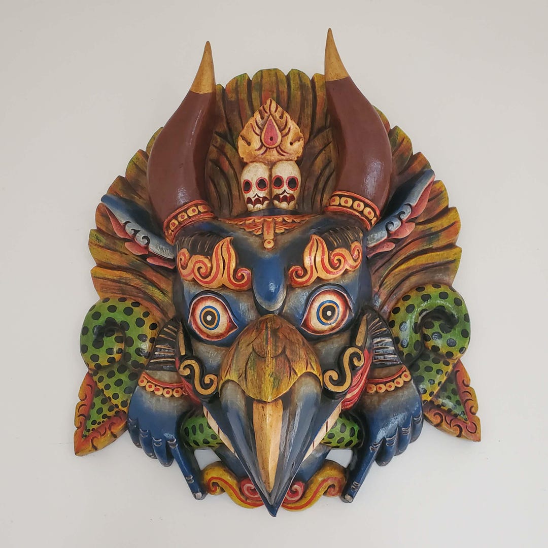Nepalese Wooden Huge Garuda/cheppu Mask Wall Hanging 16" - Nepal - Etsy