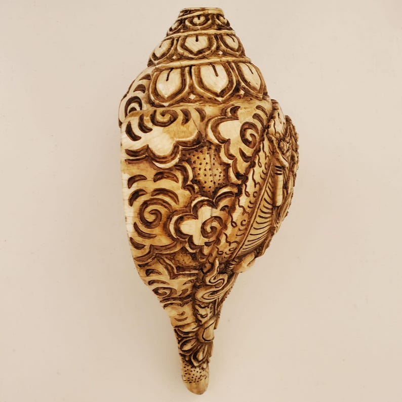 Vajrayogini Carved on Conch Shell Trumpet 8" - Nepal - Etsy